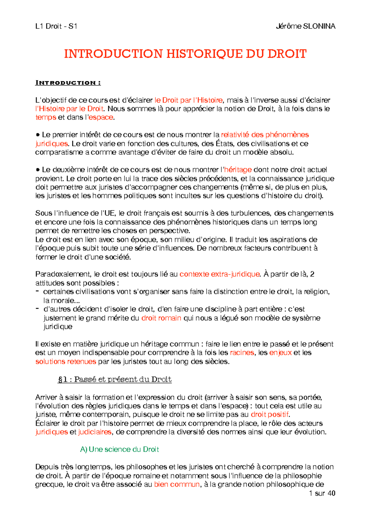 Introduction historique au droit cours complet - INTRODUCTION HISTORIQUE DU DROIT Introduction ...