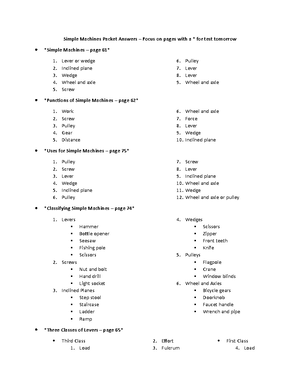 1 1 2 A Simple Machines Practice Problems 7 - Activity 1.1 Simple ...
