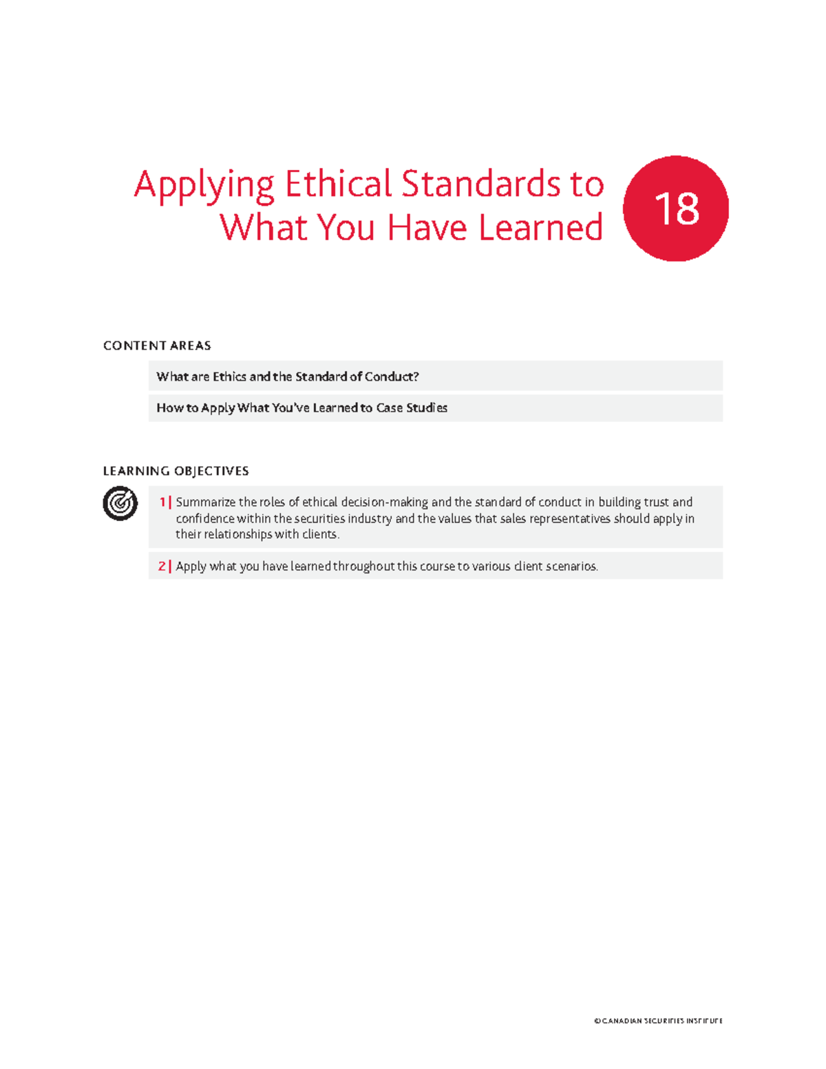 IFC 18 - Note of chapter 18 - 18 Applying Ethical Standards to What You ...