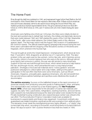 The Rise of the Cold War - typed in class - The Cold War at Home The ...