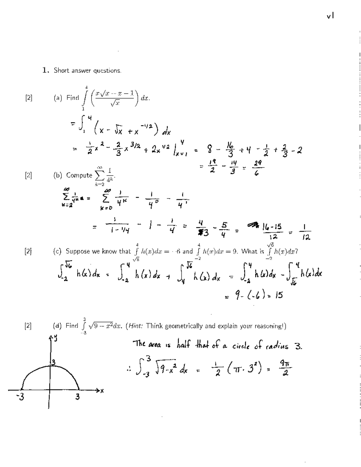 Midterm 1 2019, Answers - Calculus: Differentials And Integrals - MATH 155 - Studocu