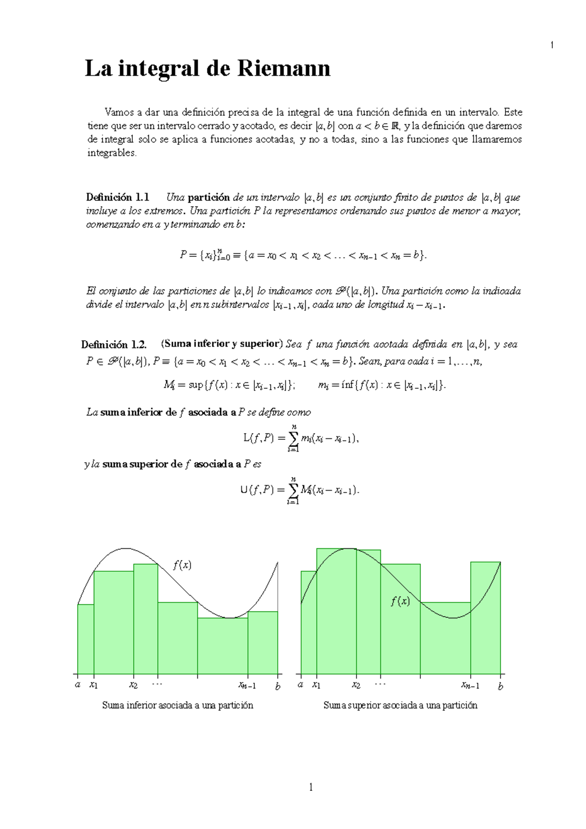 Intedef - Guia - La integral de Riemann Vamos a dar una definición ...
