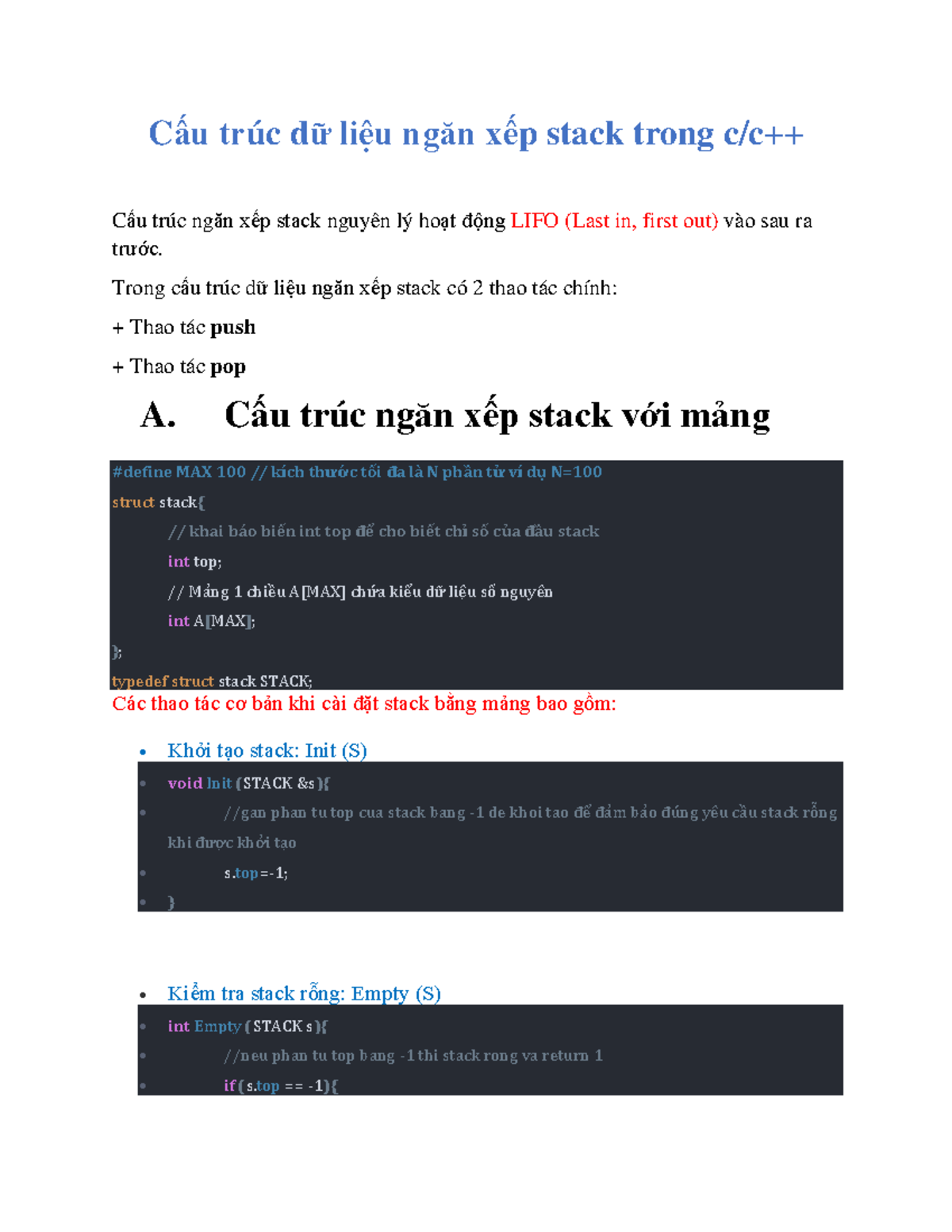 Bai tap can ban stack moi - Cấu trúc dữ liệu ngăn xếp stack trong c/c++ Cấu trúc ngăn xếp stack ...
