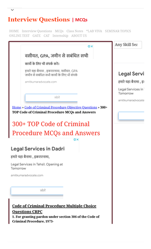 CRPC - previous year question papers - Code of Criminal Procedure - Studocu
