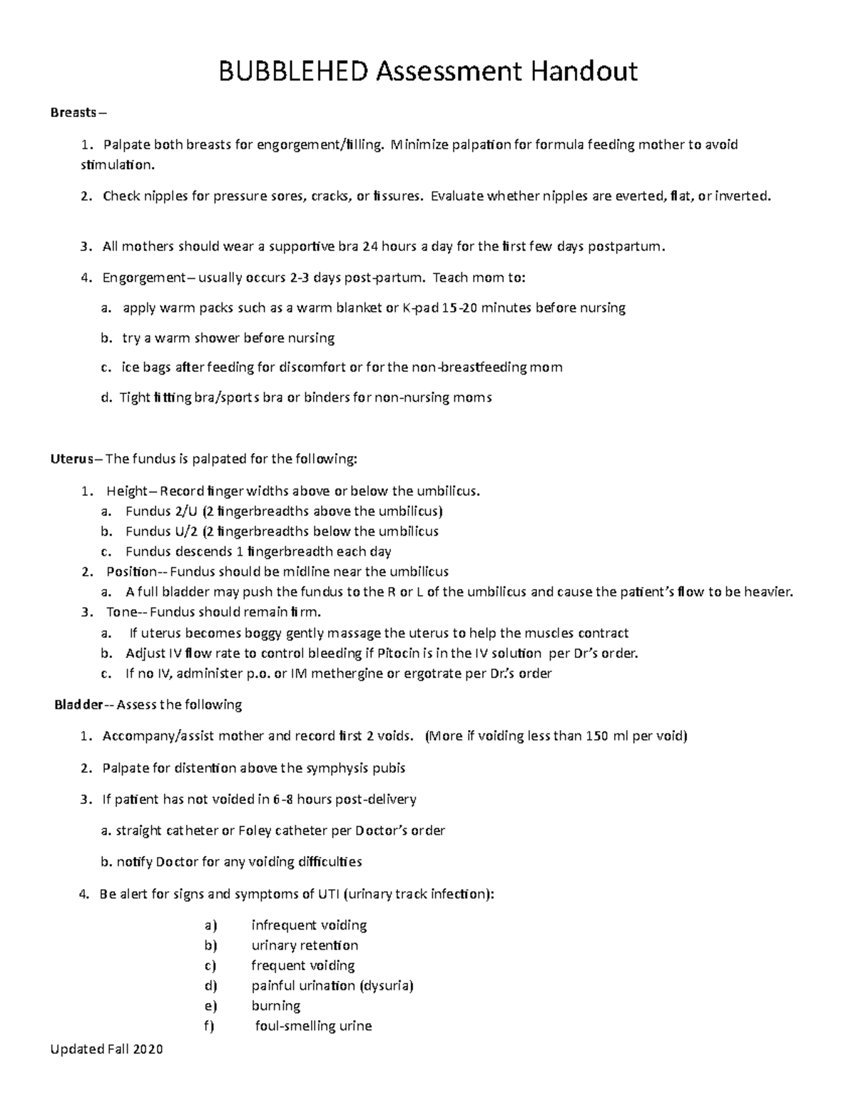 Bubblehed+Assessment+Handout+Fall+2020 - BUBBLEHED Assessment Handout ...