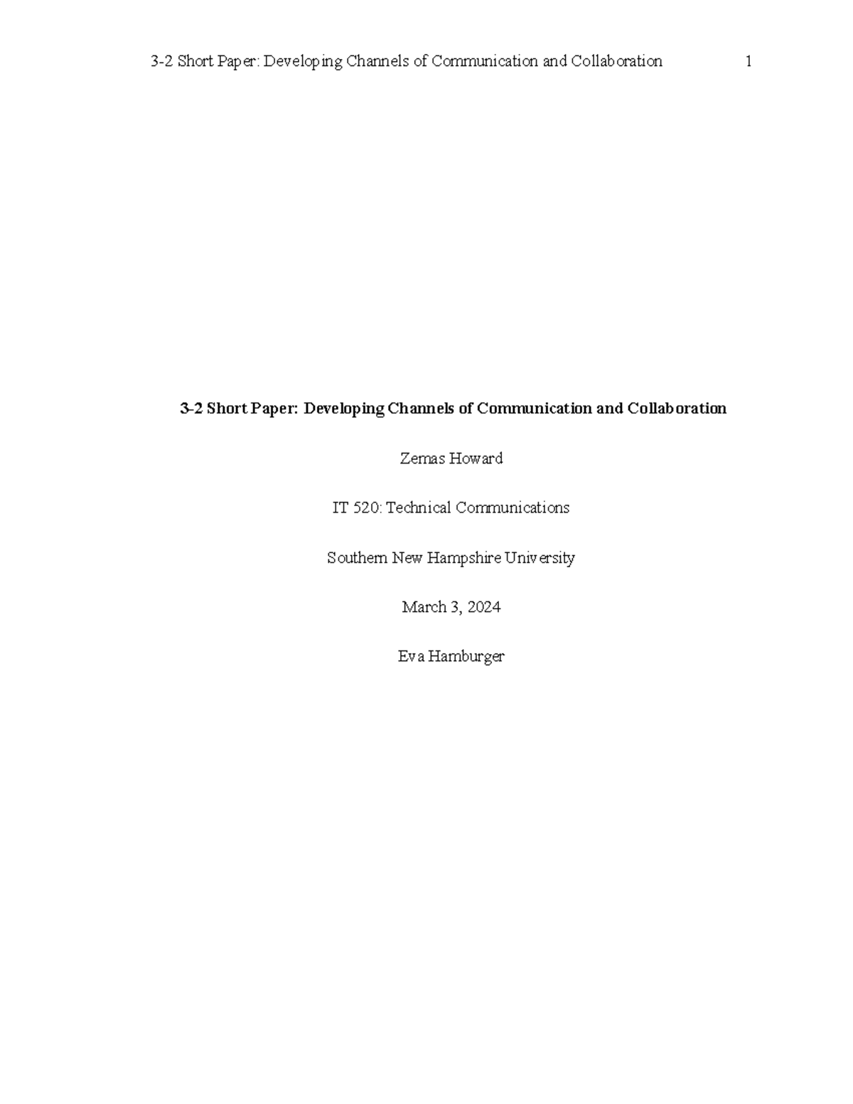 3-2 Short Paper Developing Channels of Communication and Collaboration ...