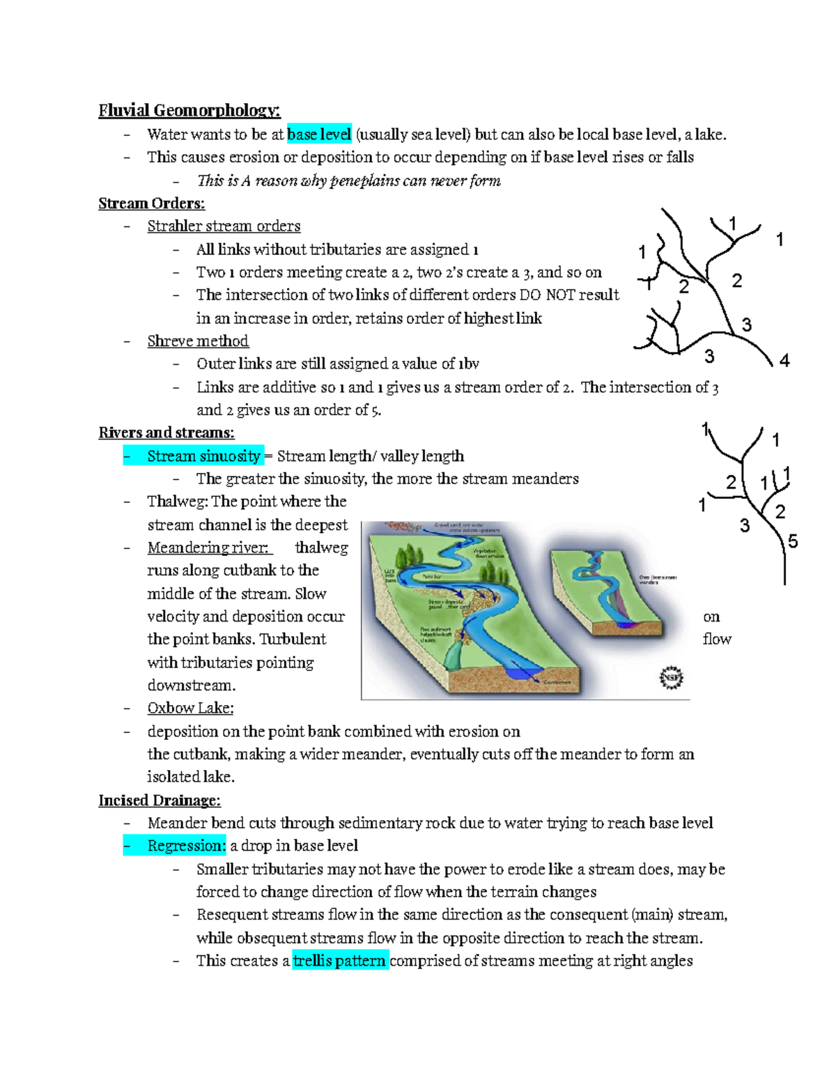Midterm 2 Study Guide - Summary Geomorphology - Fluvial Geomorphology ...
