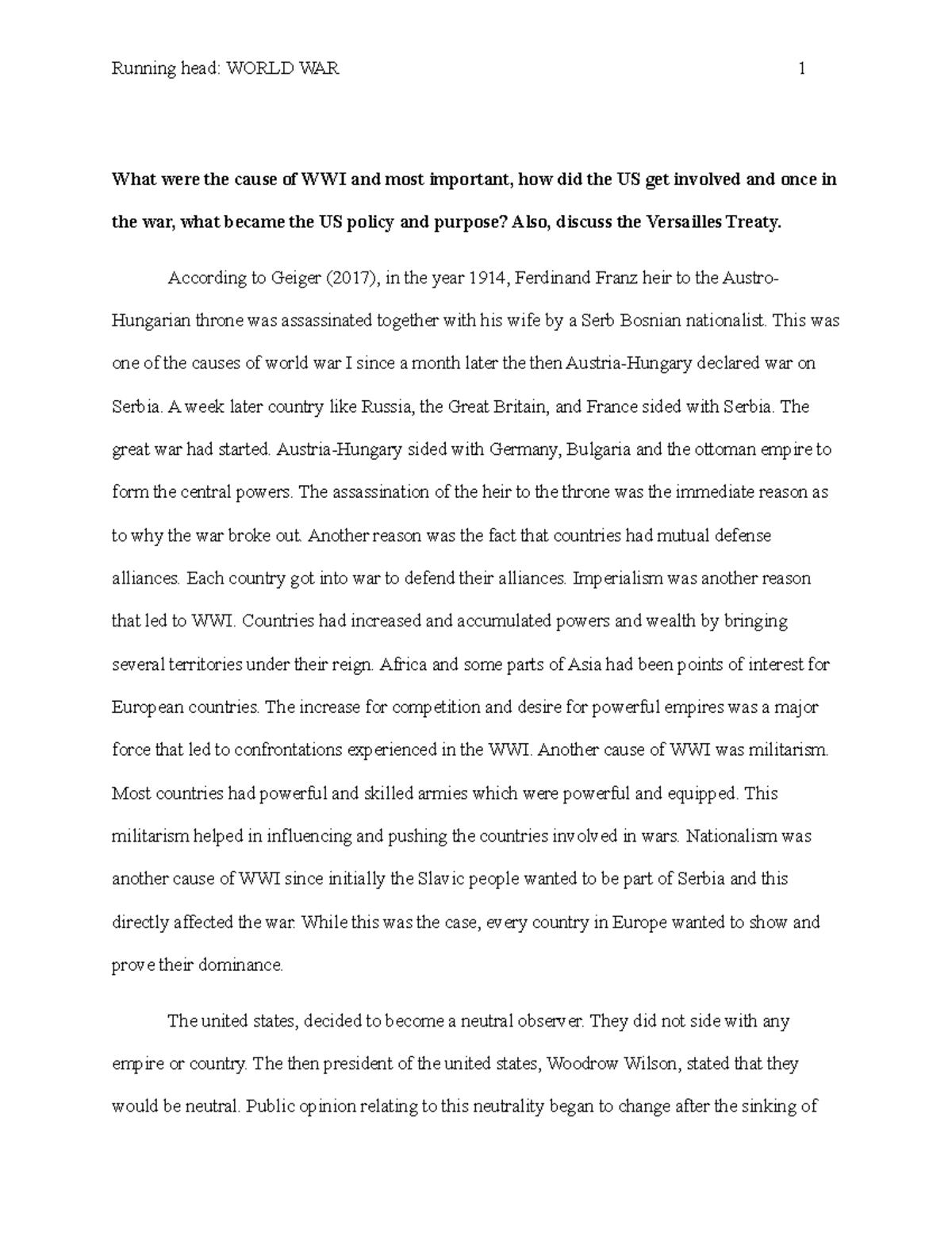 World war revised - What were the cause of WWI and most important, how ...