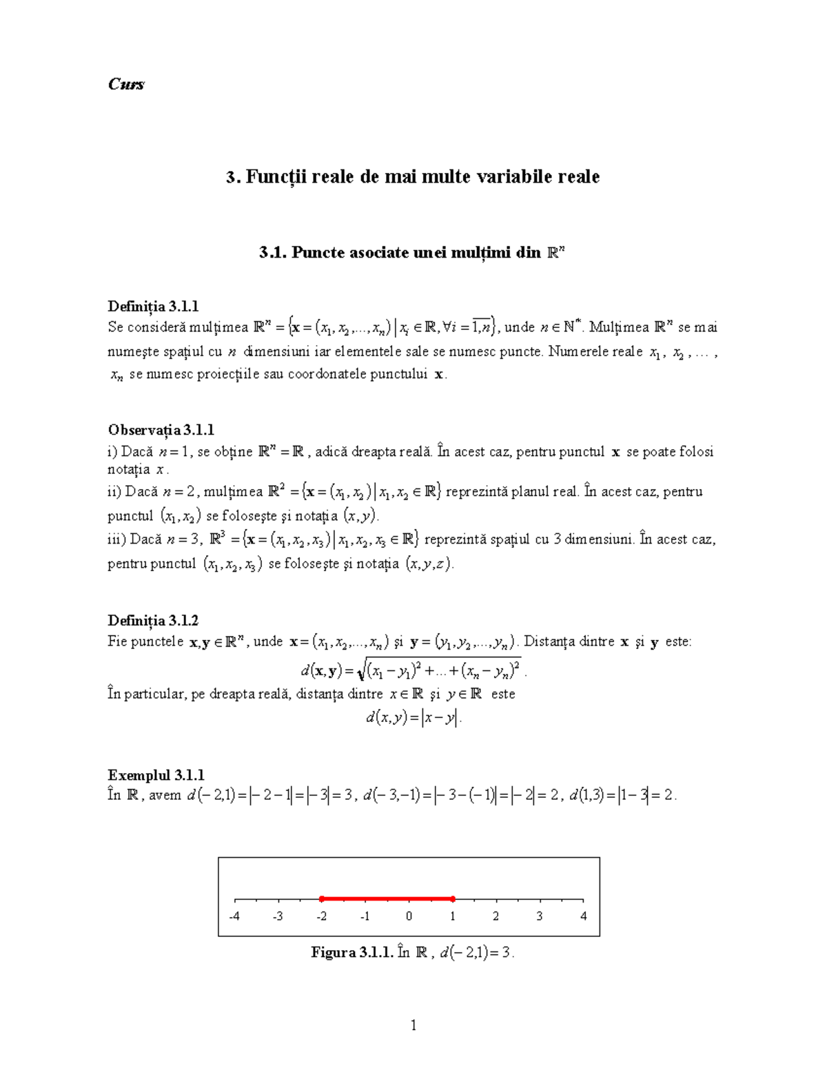 Curs de matematica - 2 - Notite - ####### Curs 3. FuncŃii reale de mai multe variabile reale ...