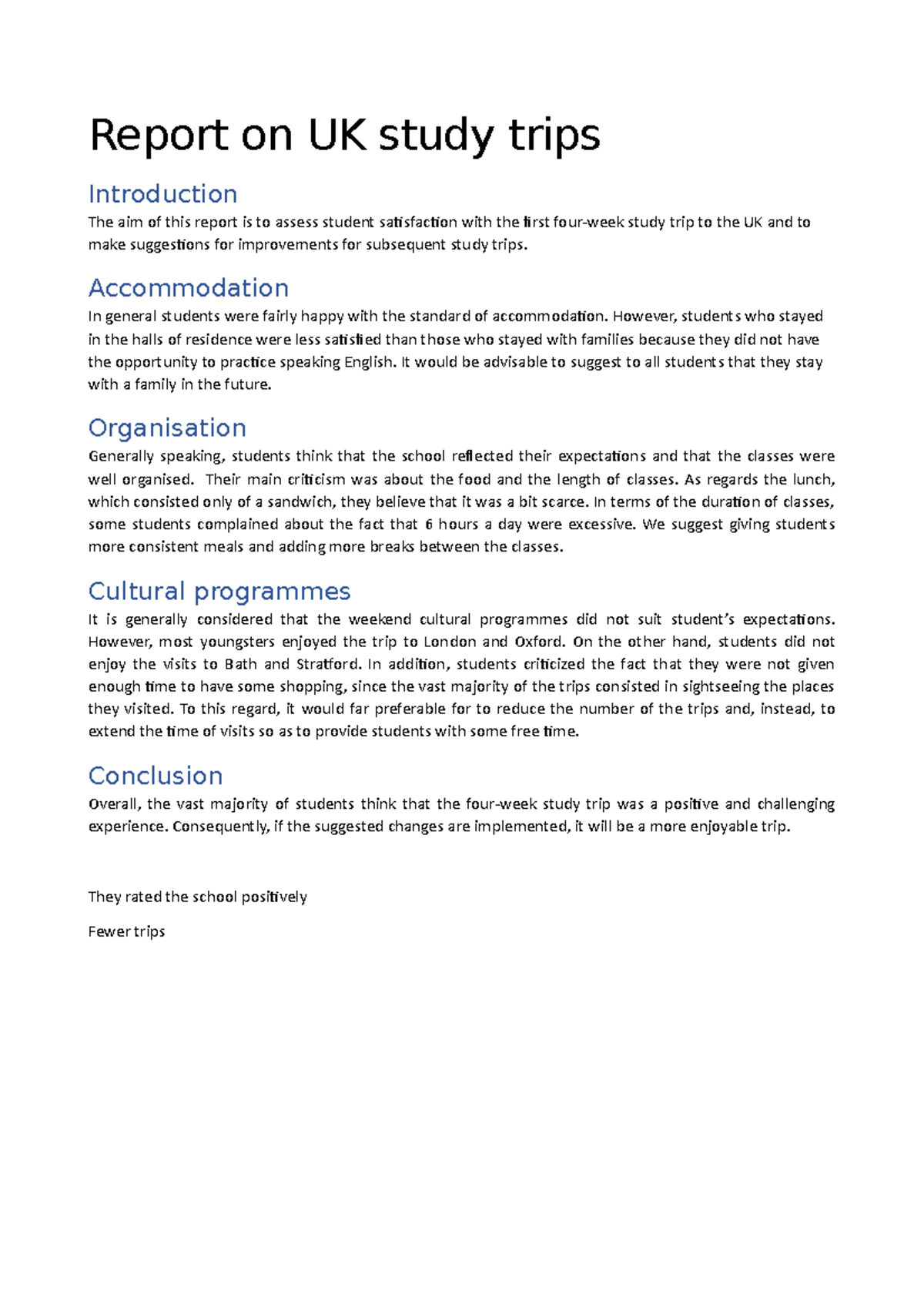 Report 1 - Report on UK study trips Introduction The aim of this report ...