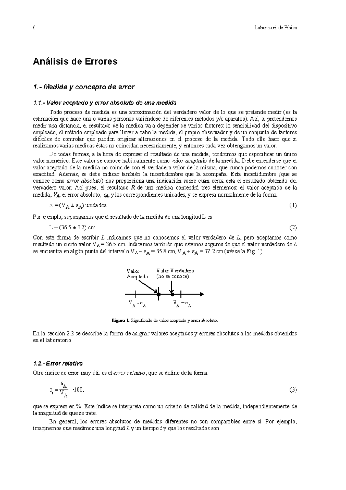 Calculo de errores - 6 Laboratori de Física Análisis de Errores 1 ...
