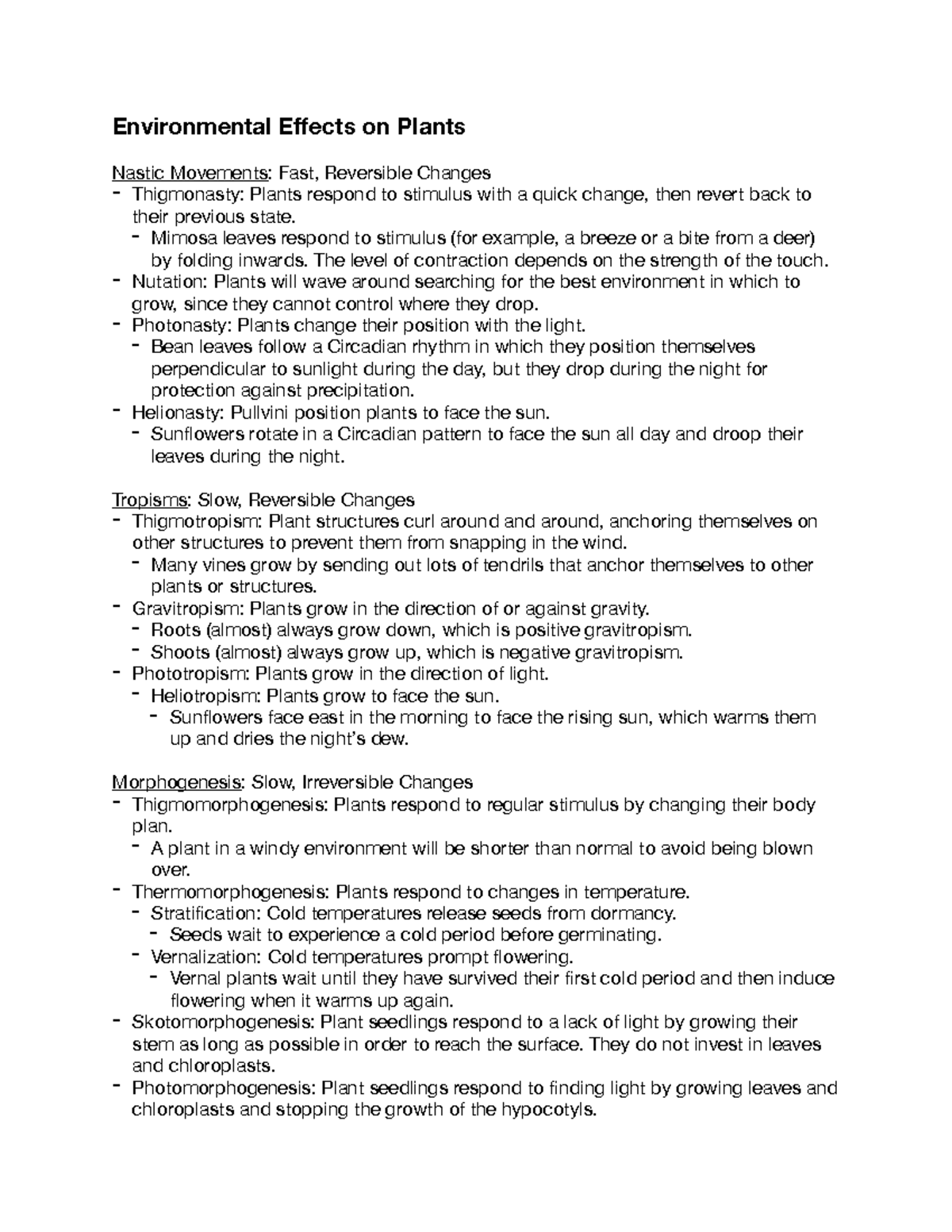 Environmental Effects on Plants - Environmental Effects on Plants ...