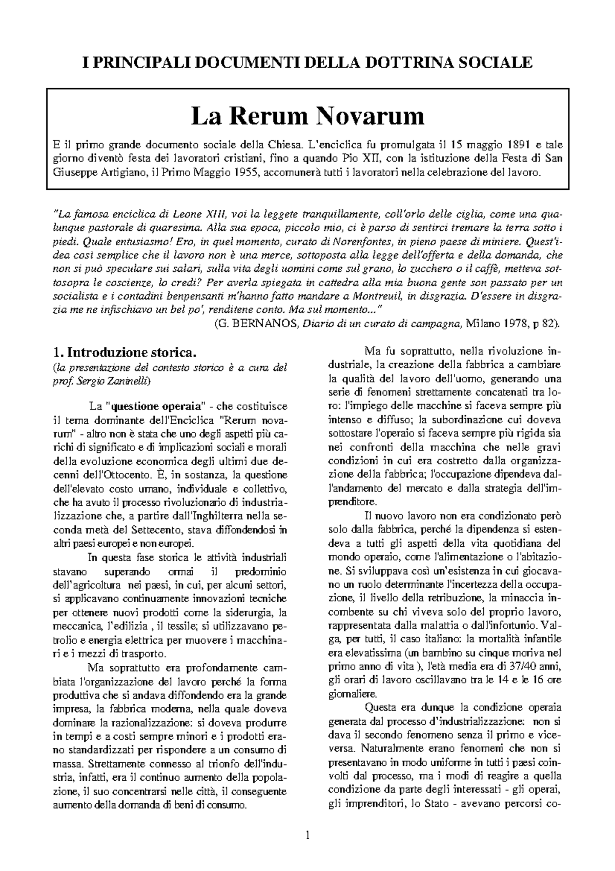 LA Rerum Novarum - I PRINCIPALI DOCUMENTI DELLA DOTTRINA SOCIALE La ...