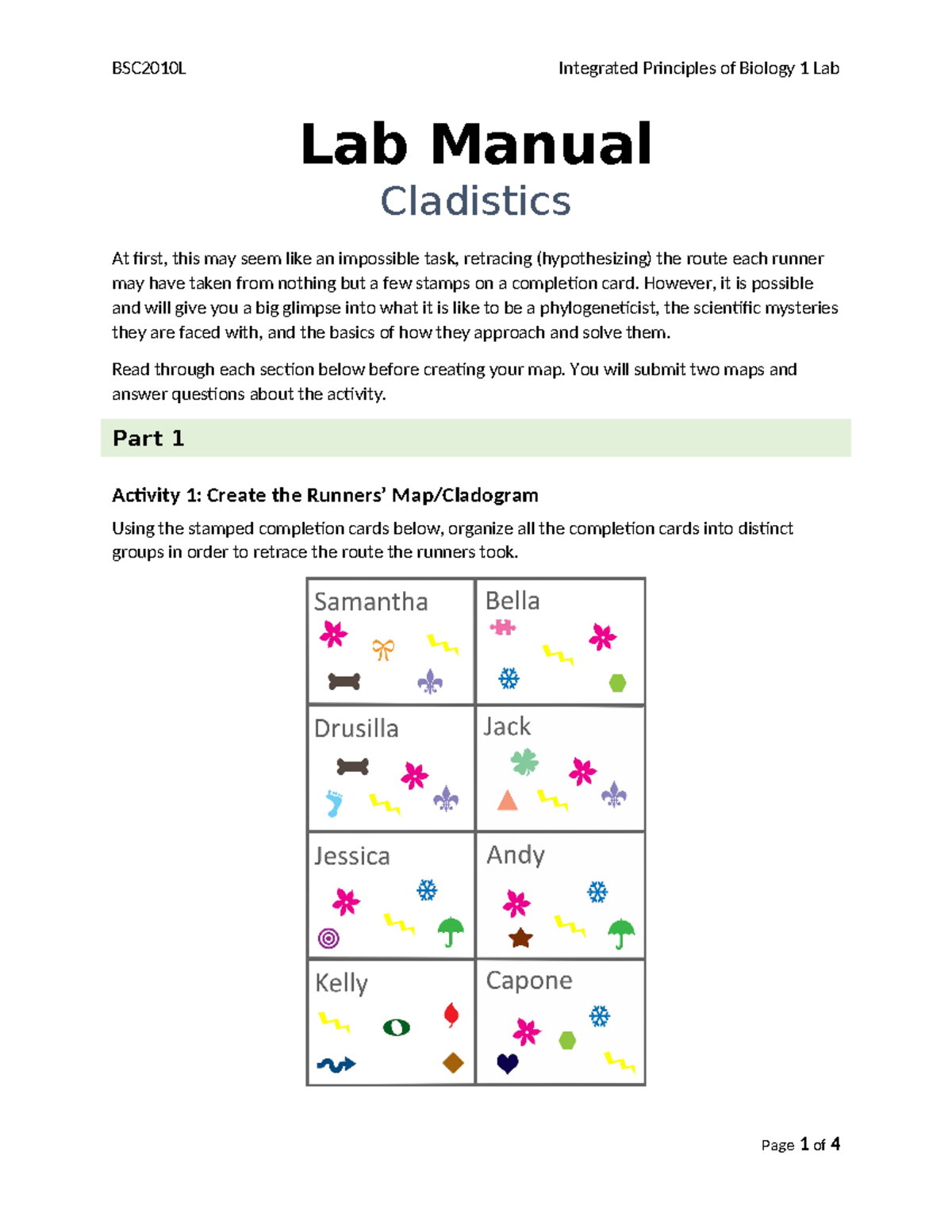 L10 Cladistics Manual - Lab Manual Cladistics At first, this may seem ...
