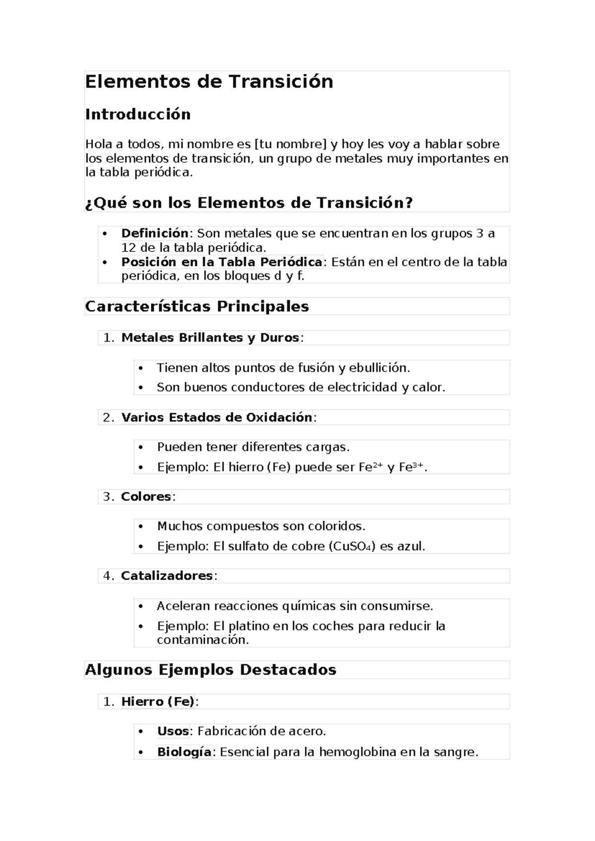 Elementos de Transición - Elementos de Transición Introducción Hola a ...