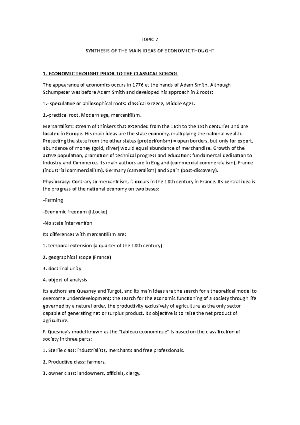 Unit 14 International Economics - TOPIC 2 SYNTHESIS OF THE MAIN IDEAS ...