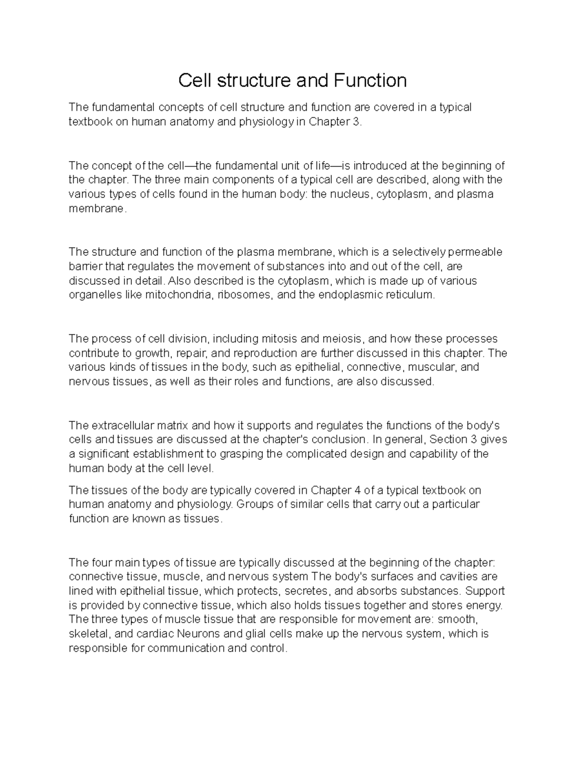 Cell structure and Function - The concept of the cell—the fundamental ...