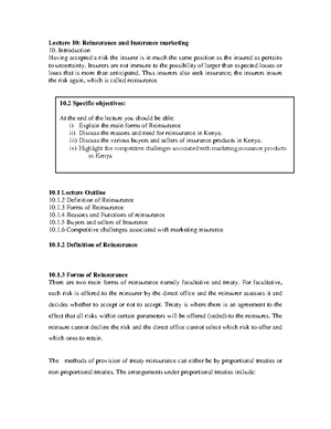 Insurance and risk management notes by Stephen Odhiambo - MOI ...