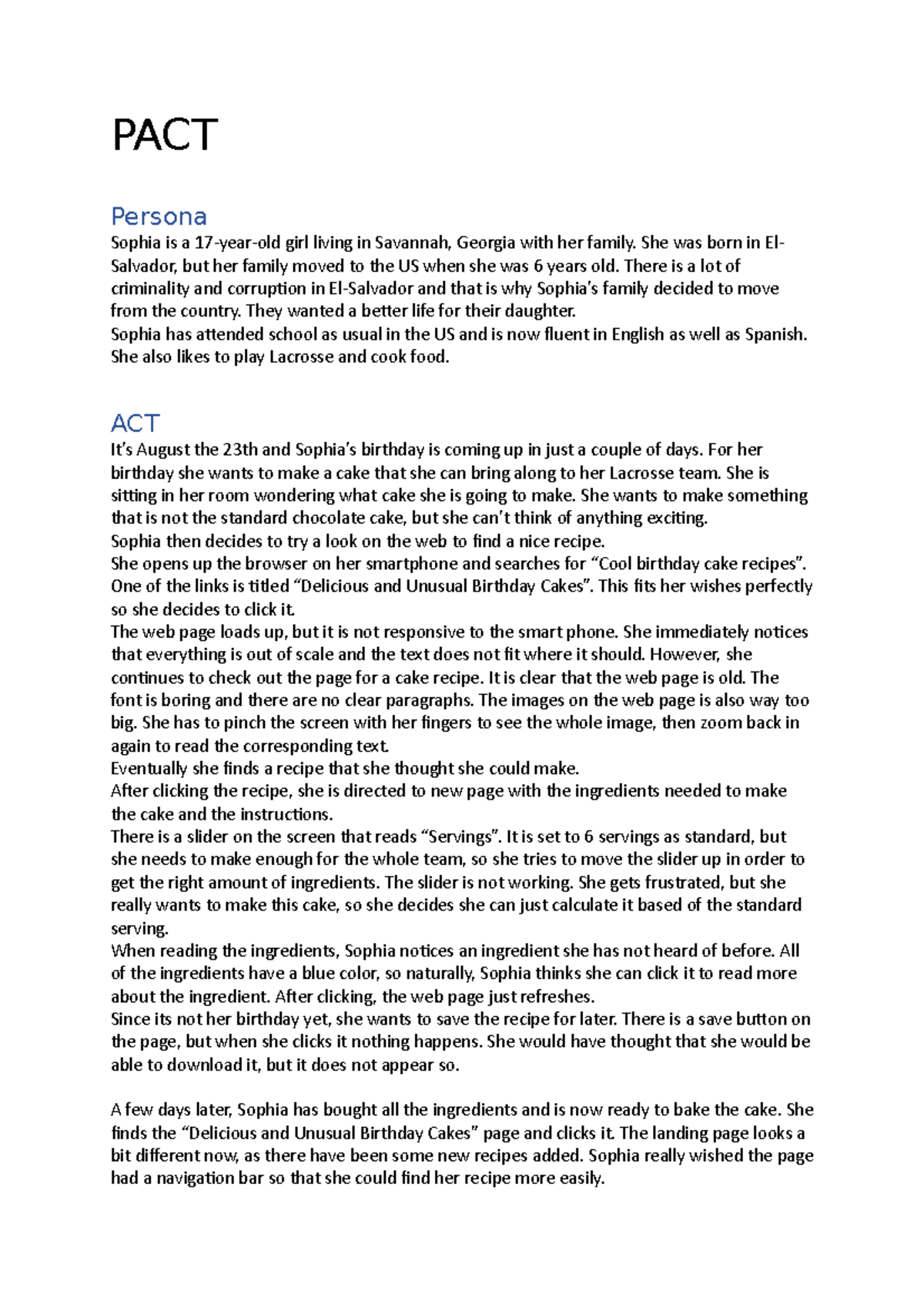 PACT analysis (People, Activities, Contexts, and Technologies ...