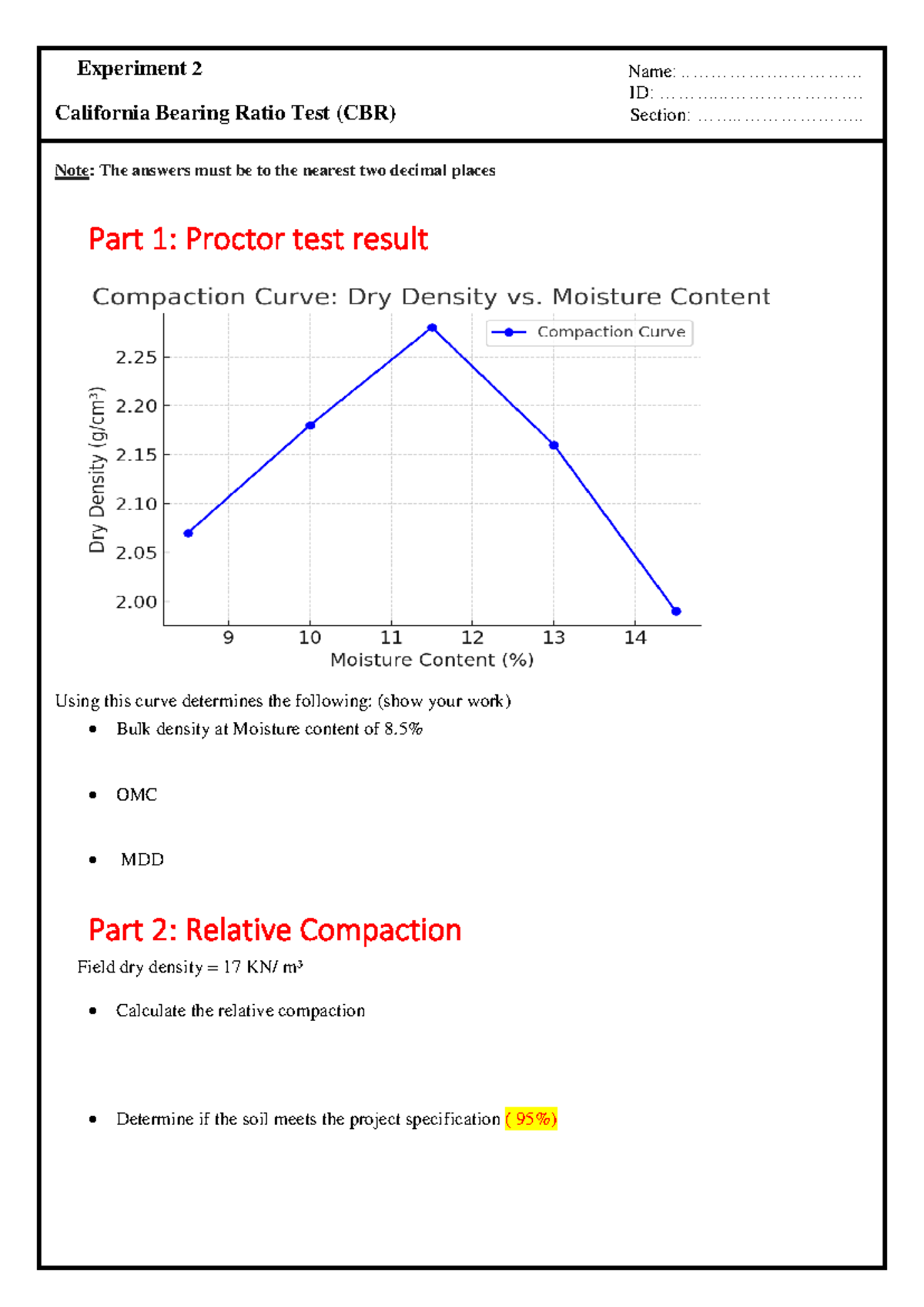 CBR- worksheet - Summary heat and mass transfer - Experiment 2 ...