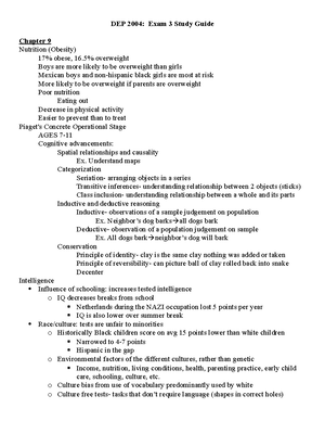 DEP 2004 Study Guide 4 FA16 - Study Guide: Exam 4 Chapter 13 Health ...