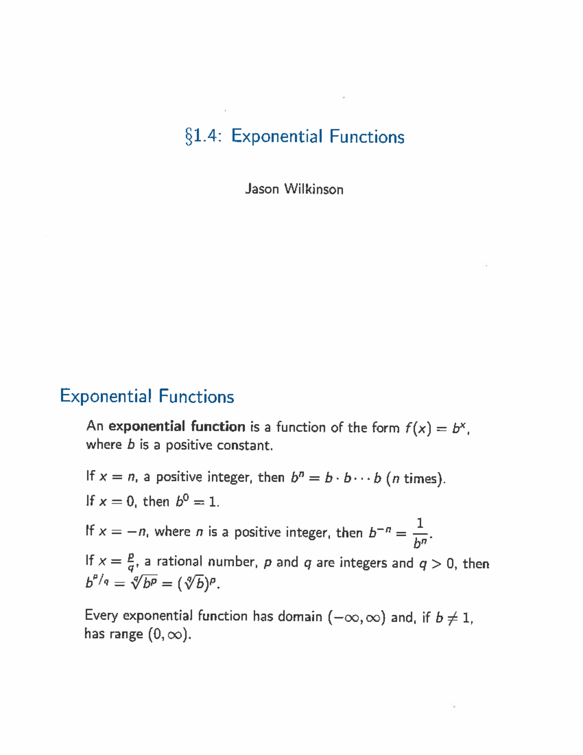 1.4 Exponential Function - Math 2A - Warning: decodeScan - unexpected ...