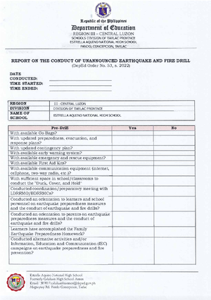 DRRR-Second Quarter Examination with Table of Specification - Disaster ...
