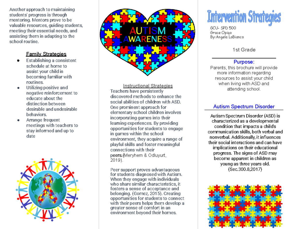 ASD Brochure - ASD - GCU- SPD 500 Grace Opigo By:Angela LoBianco 1st ...