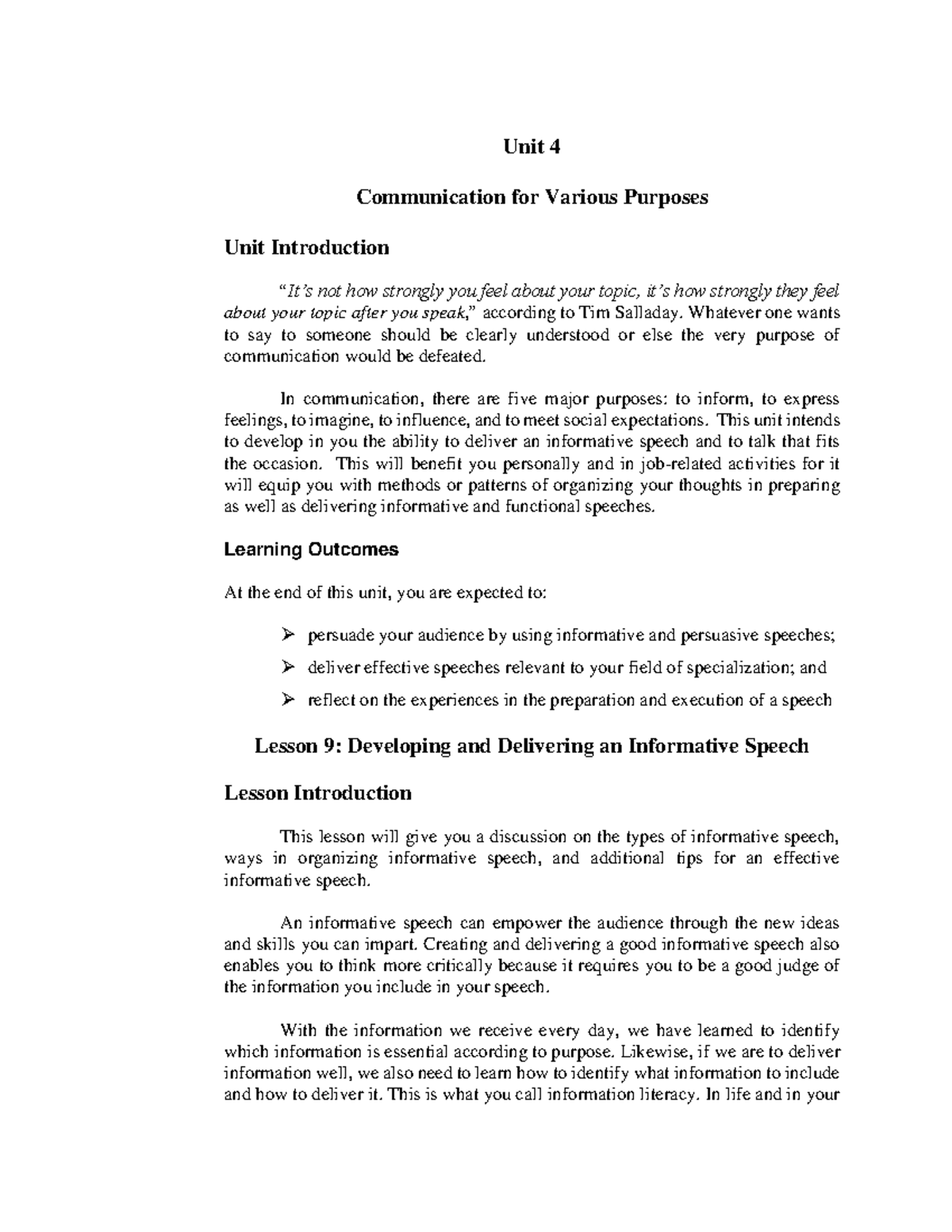 Unit-4 - Unit 4 Communication for Various Purposes Unit Introduction “It’s not how strongly you ...