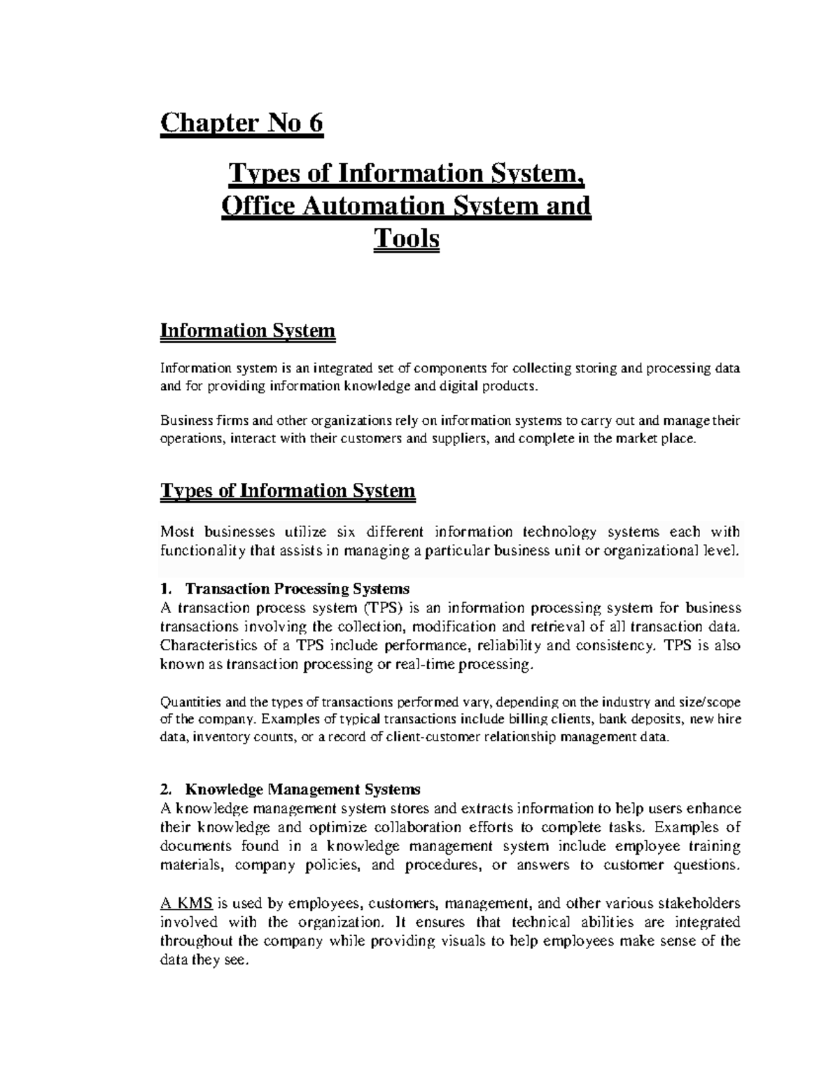 Chapter No 6 - Business firms and other organizations rely on information systems to carry out ...