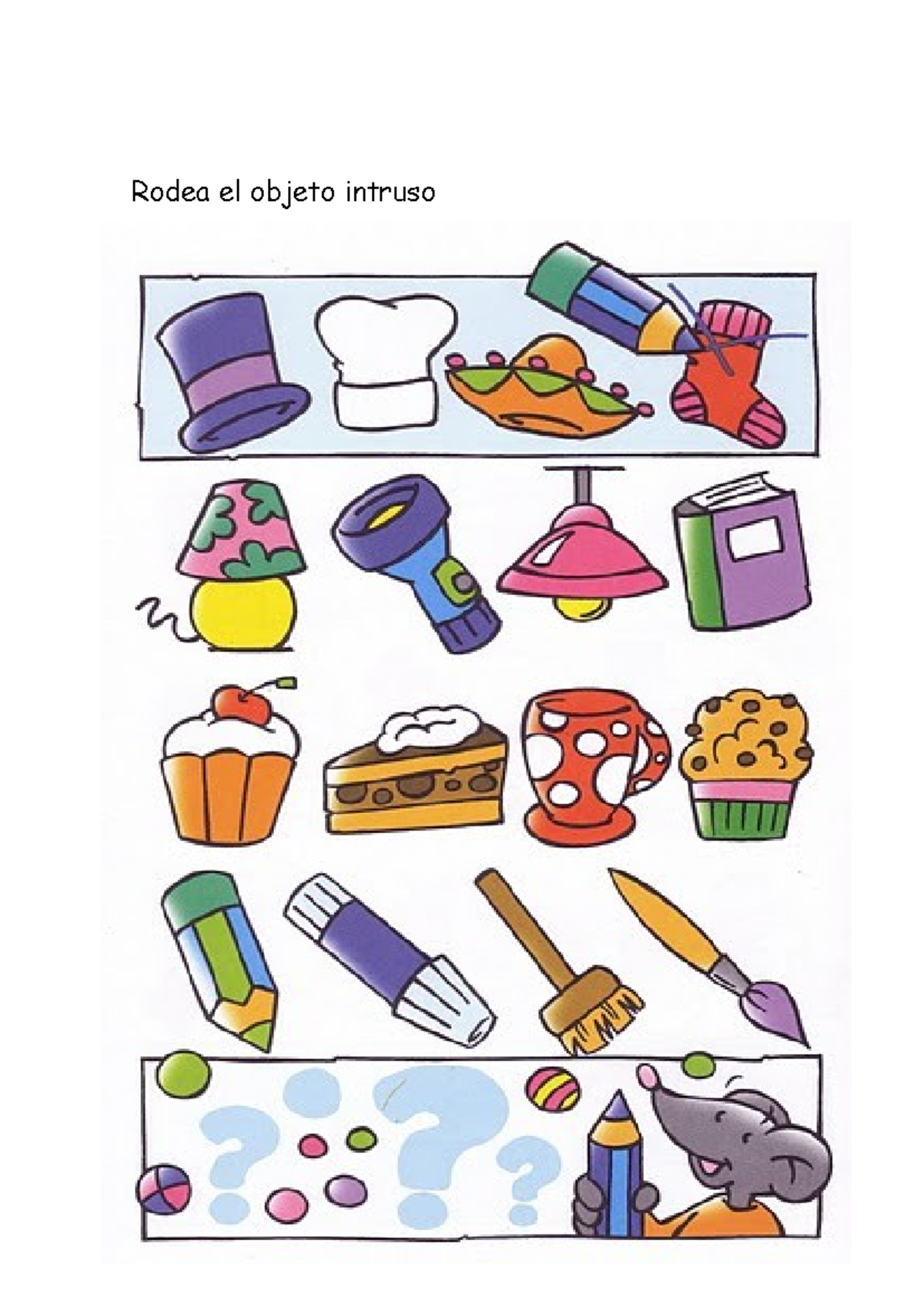 Discriminación Visual III - lectura y escritura - Rodea el objeto ...