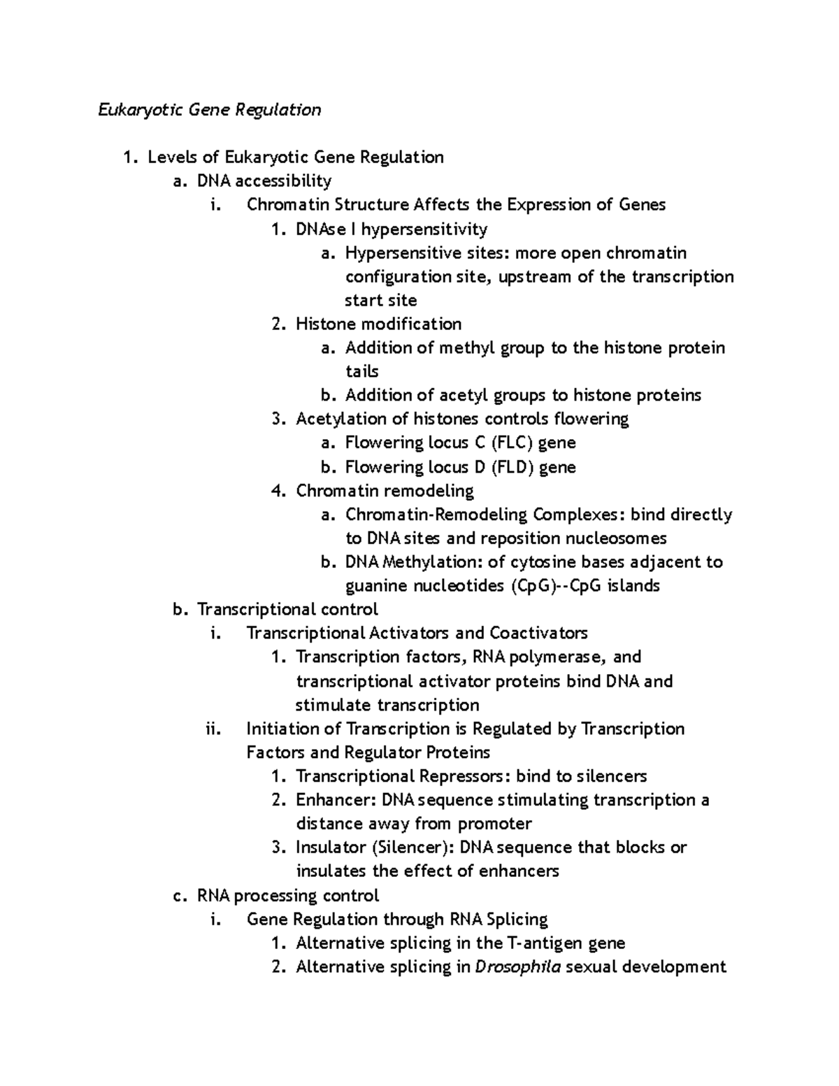 Ch. 17 & 21 Eukaryotic Gene Regulation - Eukaryotic Gene Regulation ...