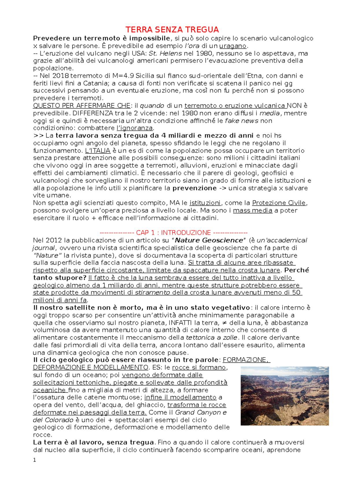 Terra Senza Tregua - riassunto del libro in riferimento alle ...