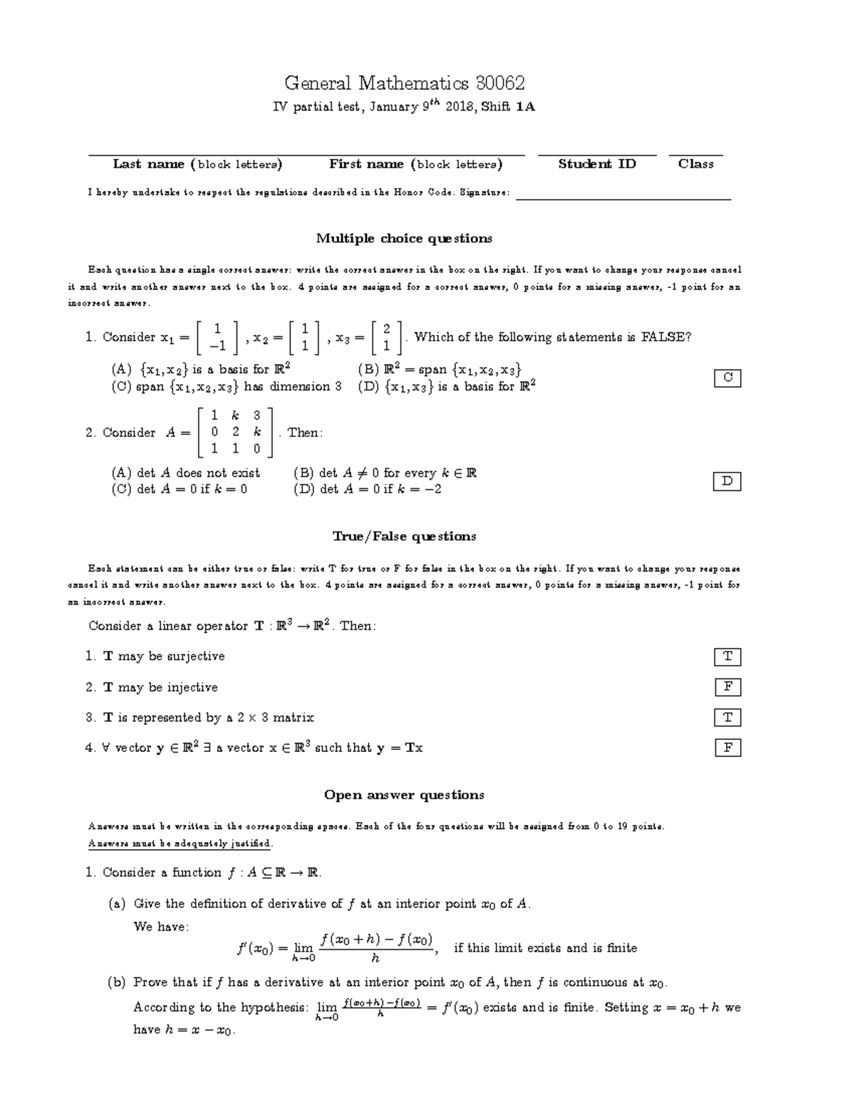 Solutions past papers iv partial - General Mathematics 30062 IV partial ...
