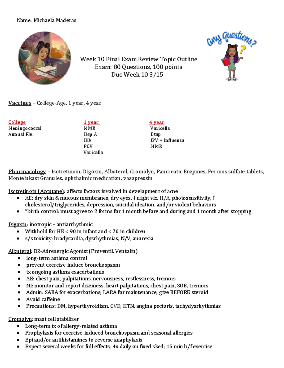 TTC 2 - "Ticket to class" Full review of final exam questions/answers ...