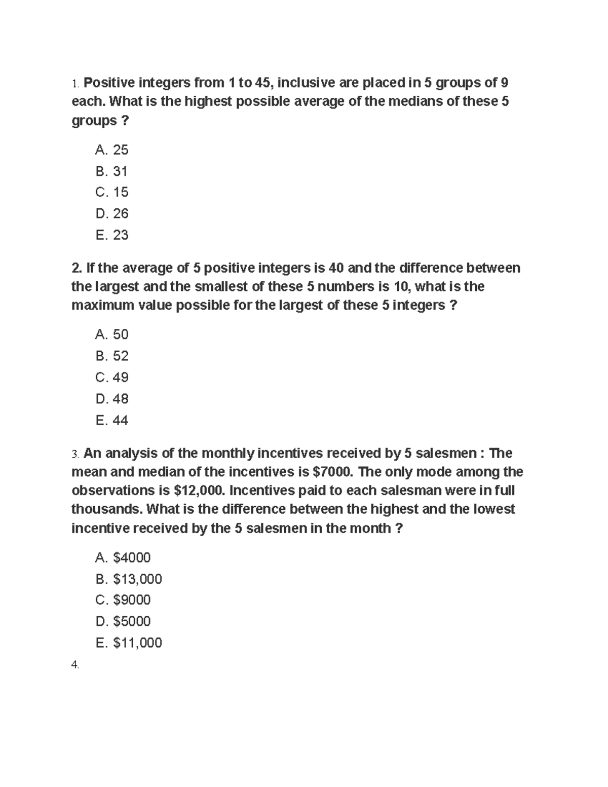 Quant Sample Papers - Practice Question - 1. Positive integers from 1 ...