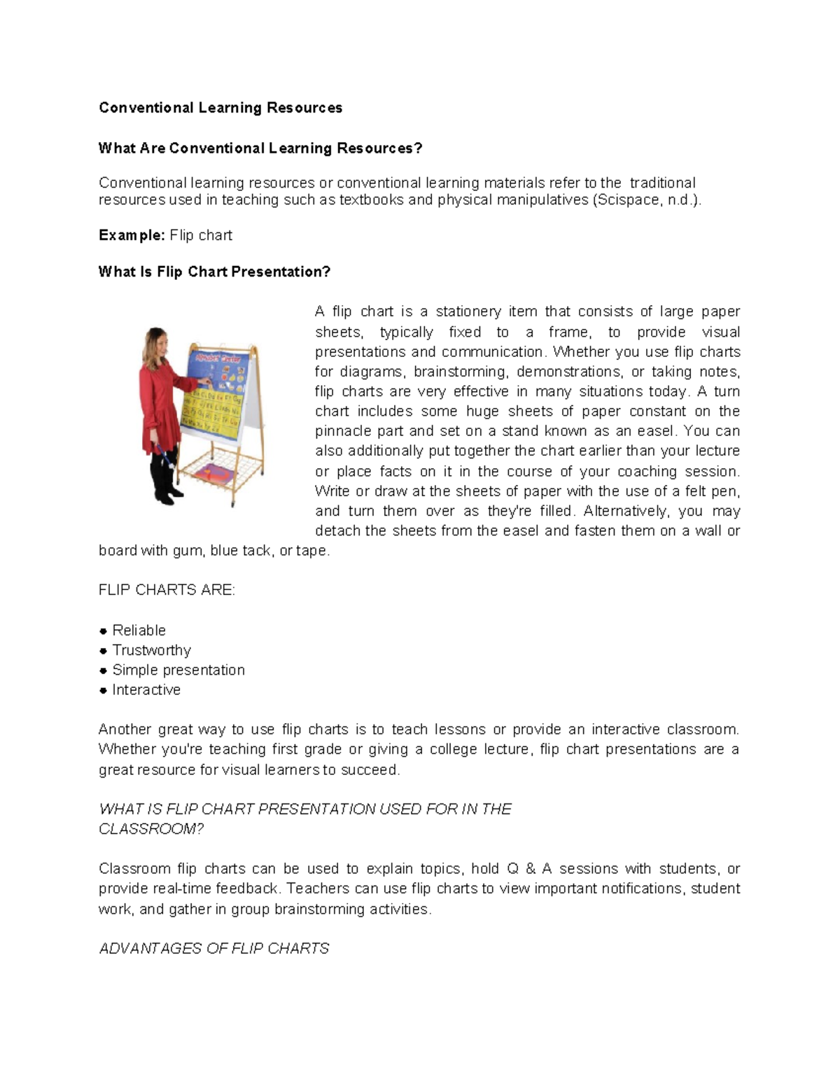 Conventional Learning Resources - ). Example: Flip chart What Is Flip ...