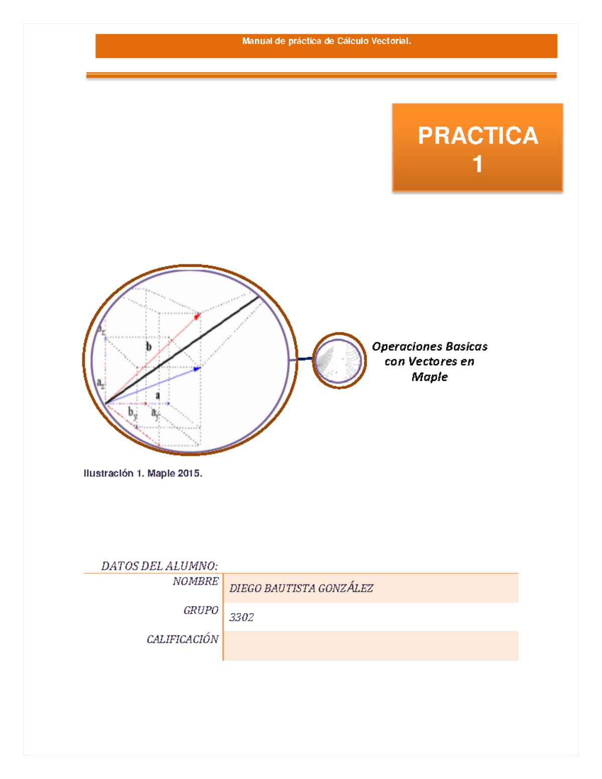 Practica Operaciones Básicas con Vectores - PRACTICA 1 Operaciones ...