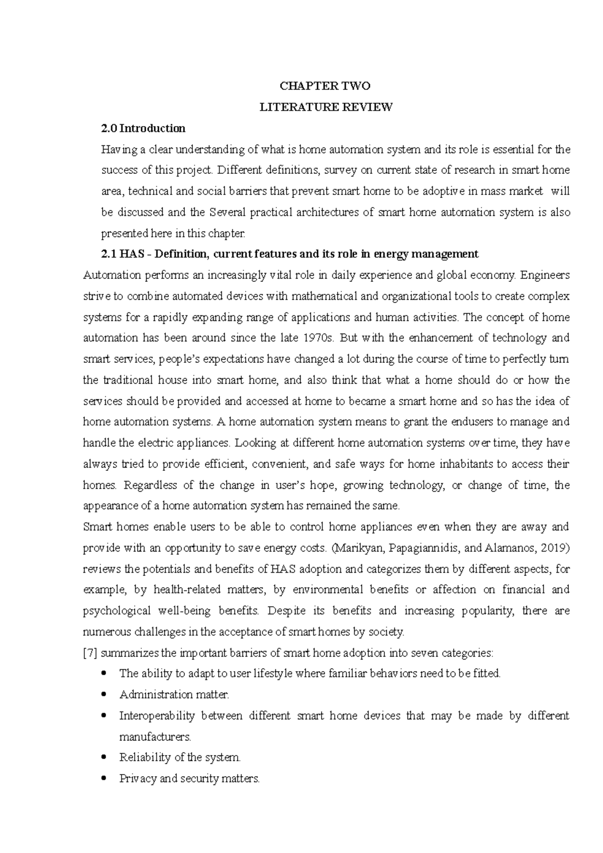 Chapter TWO smart home automation - CHAPTER TWO LITERATURE REVIEW 2 ...