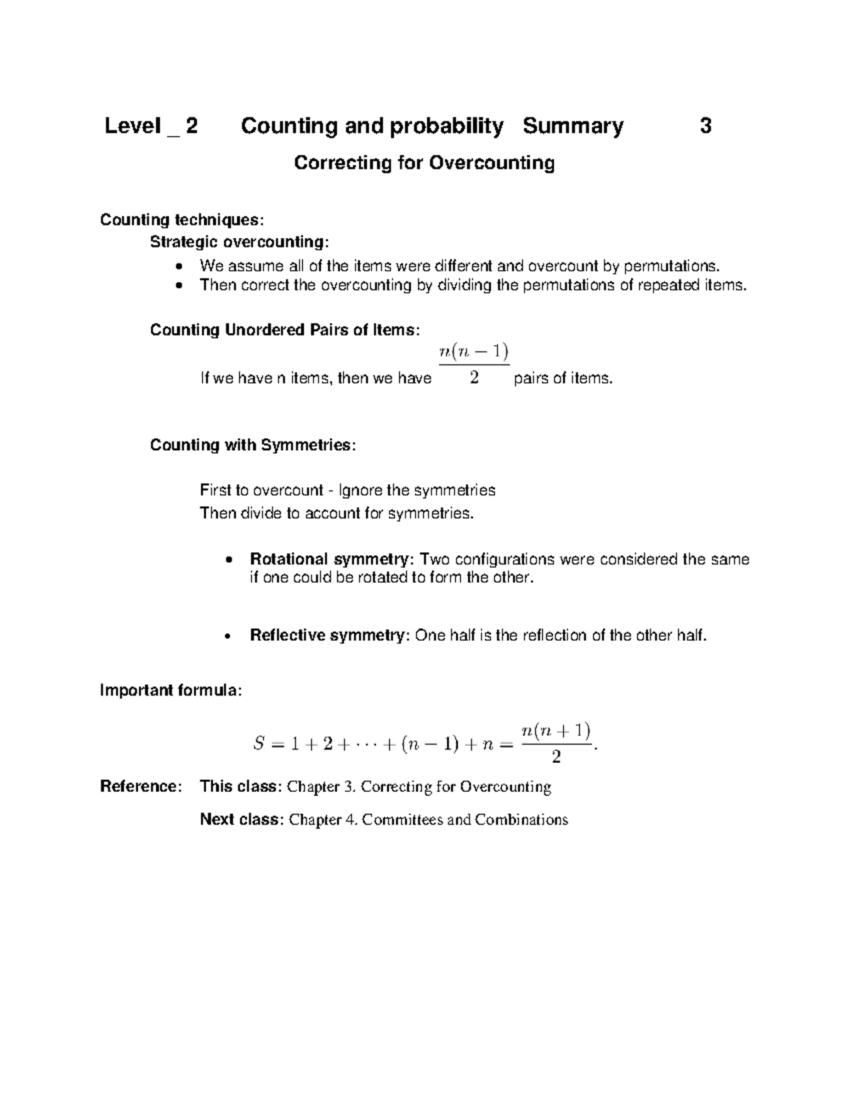 L2 Counting NH 3 Correcting for Overcounting - Level _ 2 Counting and probability Summary ...