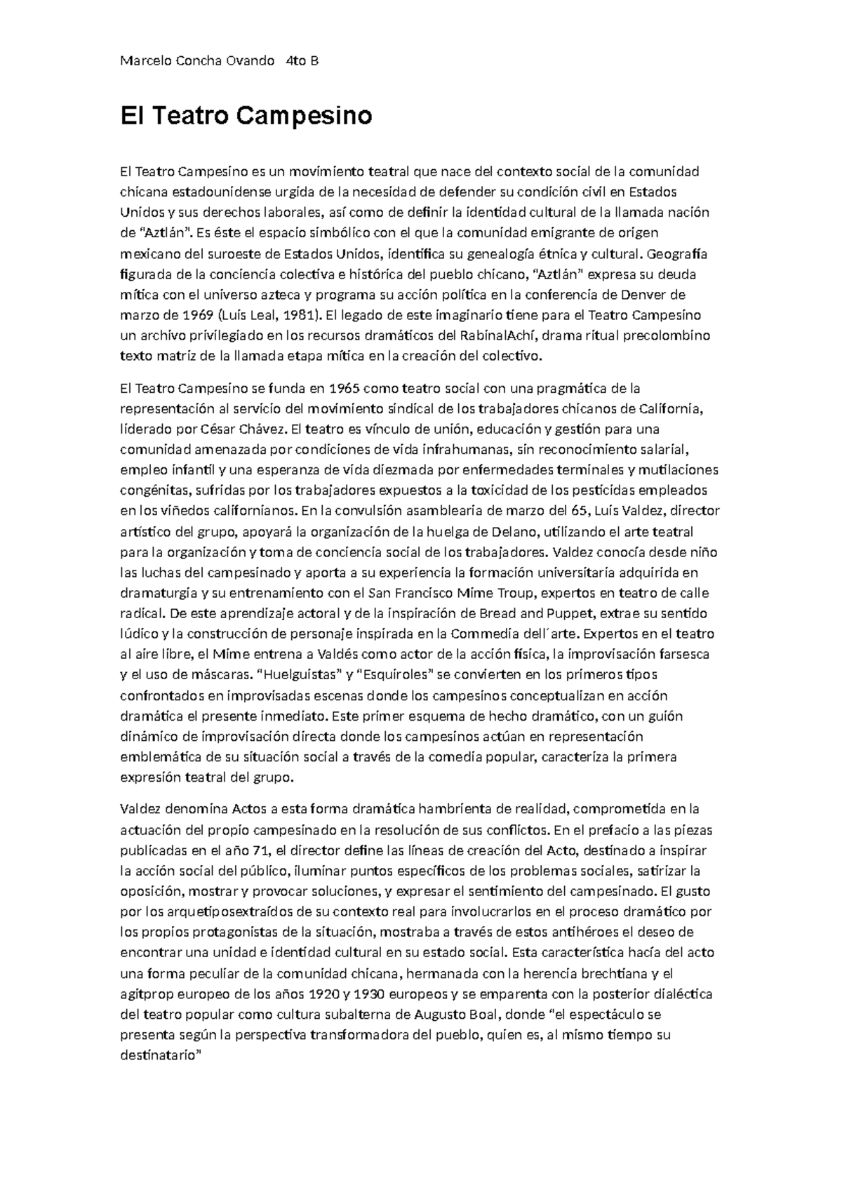 Teatro campesino - Resumen Artístico Culturales - Marcelo Concha Ovando ...