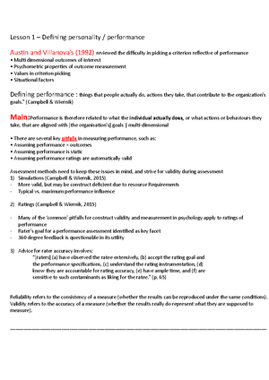 PSY391 EXAM prep - Summary Individual differences and performance ...