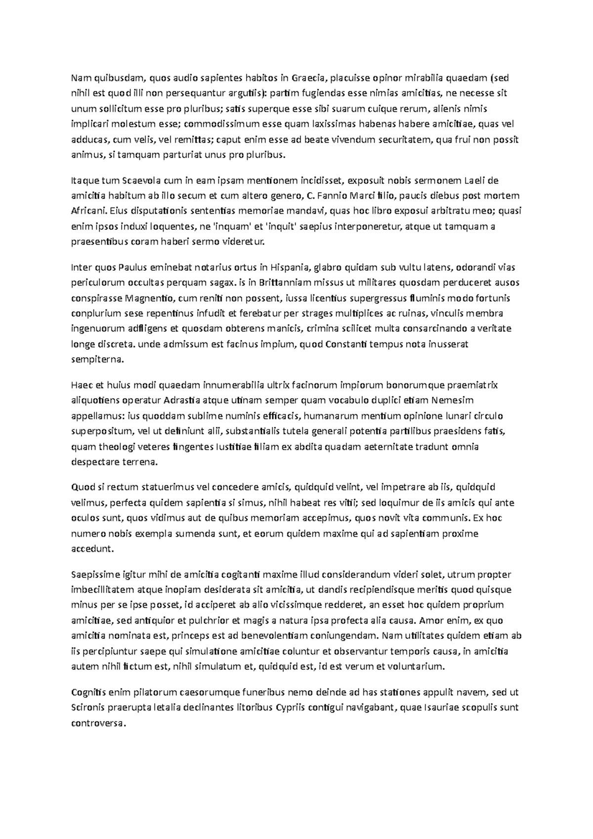 20 paragraphes latin pour apprendre - Nam quibusdam, quos audio ...