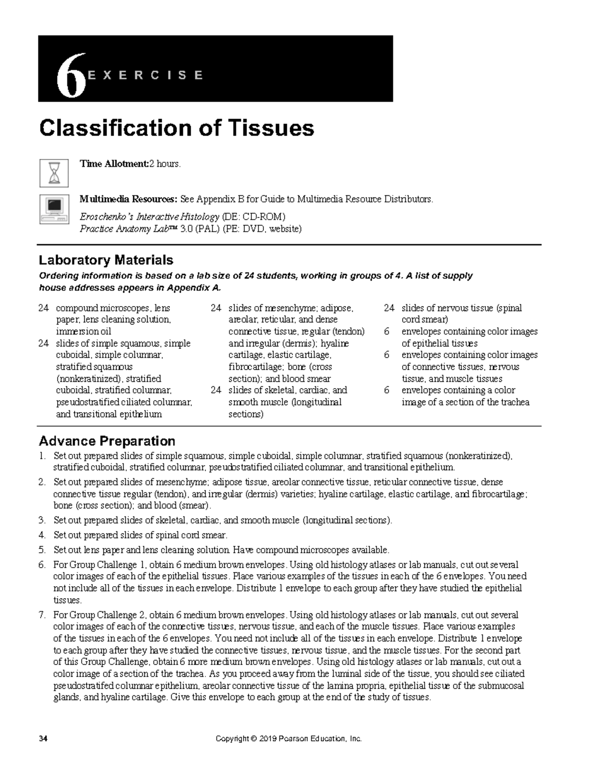 Review Sheet Exercise 6 Classification Of Tissues Printable Form 
