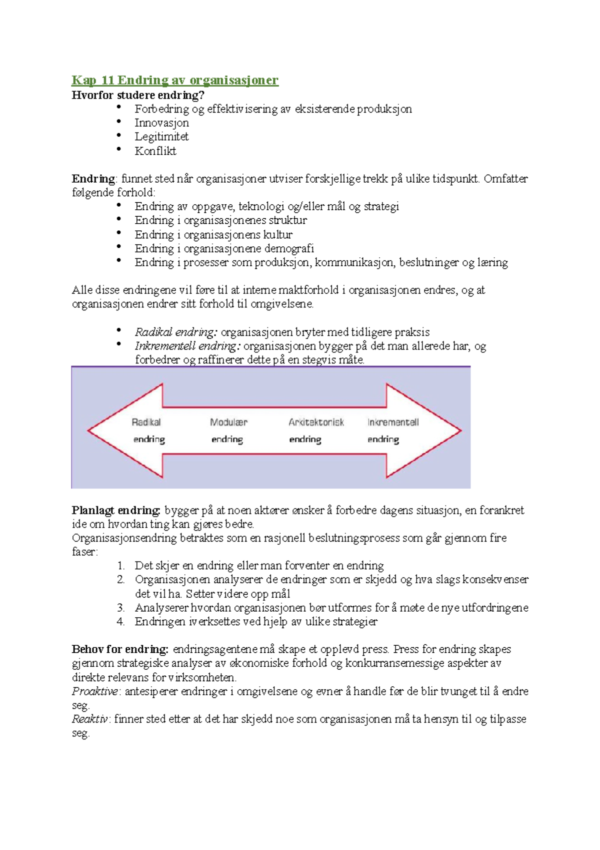 Kap 11 Endring av organisasjoner - Kap 11 Endring av organisasjoner ...