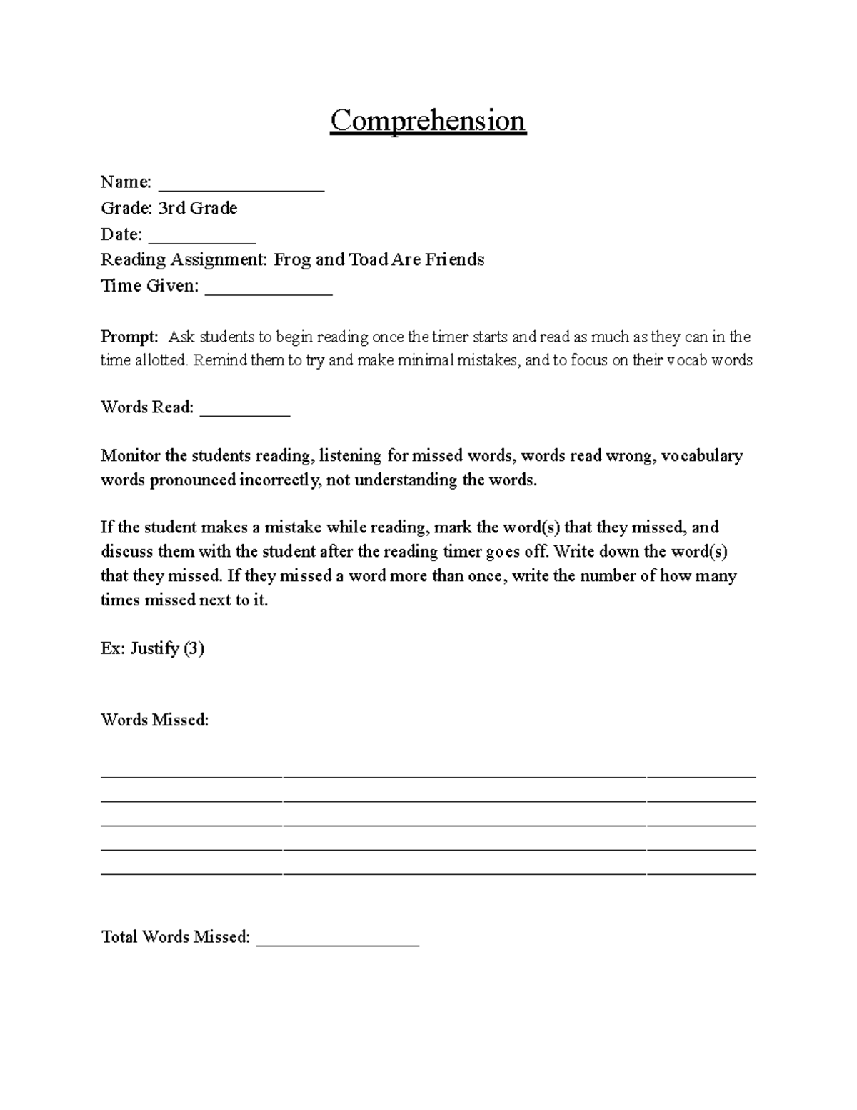 Formative Assessment 2 - Comprehension Name: _________________ Grade ...