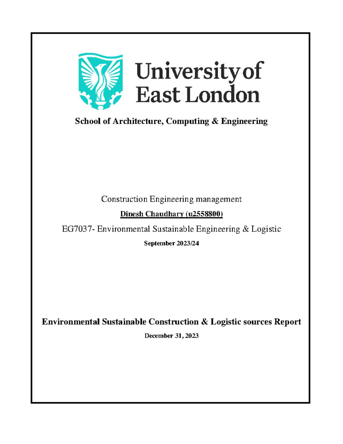 Final work - School of Architecture, Computing & Engineering ...