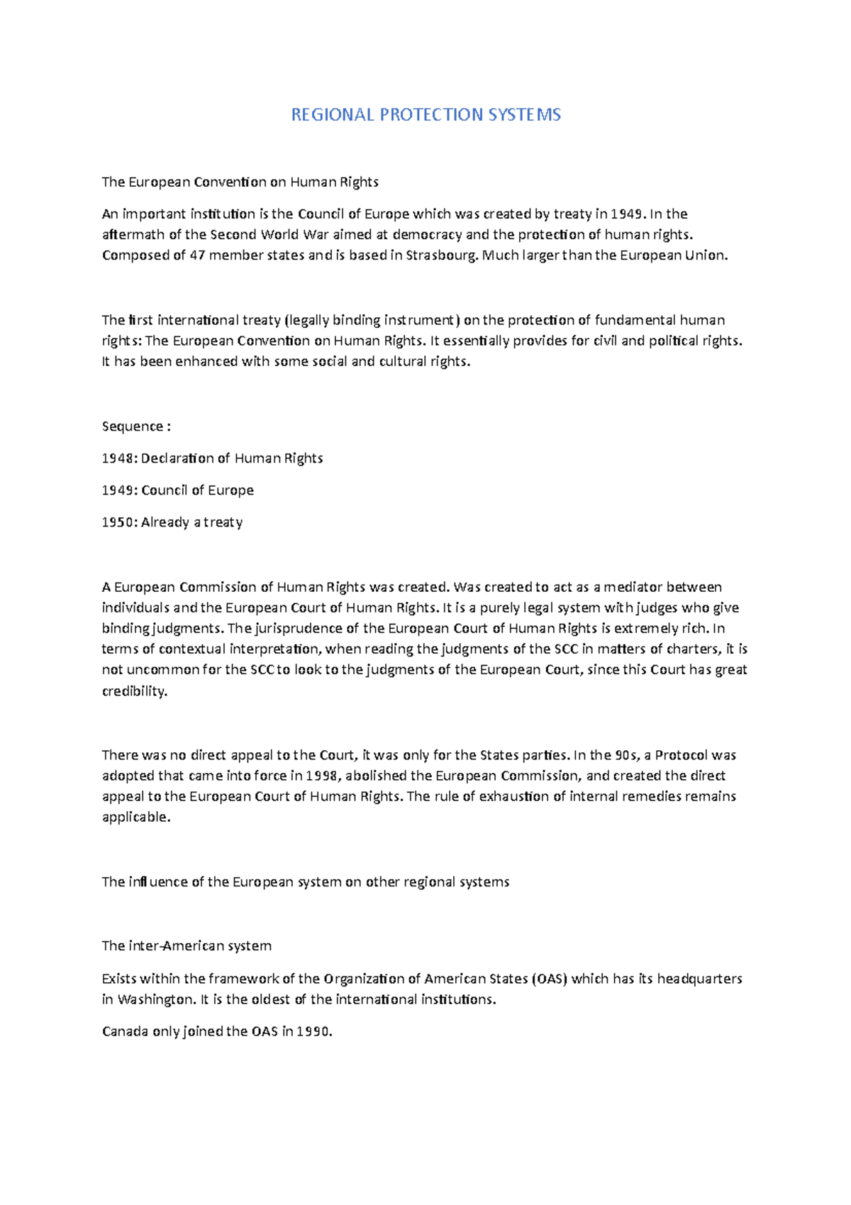 Regional Protection Systems - REGIONAL PROTECTION SYSTEMS The European ...