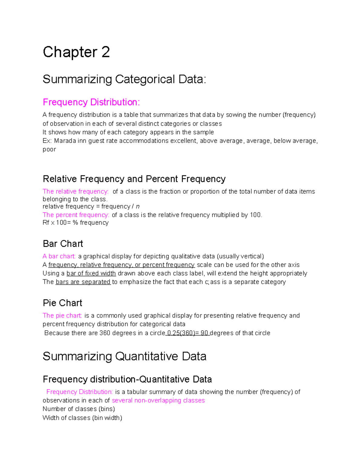 Chapter 2 - Chapter 2 Summarizing Categorical Data: Frequency ...
