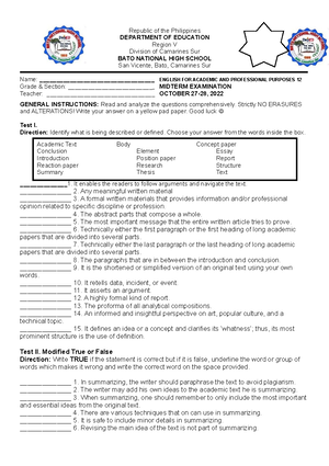 LP Outlining - Lesson plan for EAPP for grade 11 Students. - DAILY DETAILED LESSON PLAN School ...